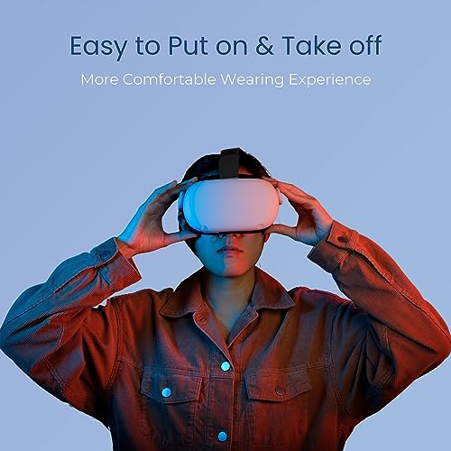 BUSQUEDA Elite Strap with Battery for Oculus Quest 2,8000mAh Extend 9hrs Playtime,Fast Charging VR Power,Counter Balance&Adjustable Head Strap for Enhanced Support and Comfort in VR