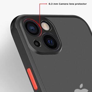 ZEZHOU iPhone 13 Mini Case with Camera Lens Protector, 5.4 inch, Translucent Matte Hard PC Back with Soft Silicone Bumper, Slim Shockproof, Drop Protective Phone case for iPhone 13 Mini, Pine Green