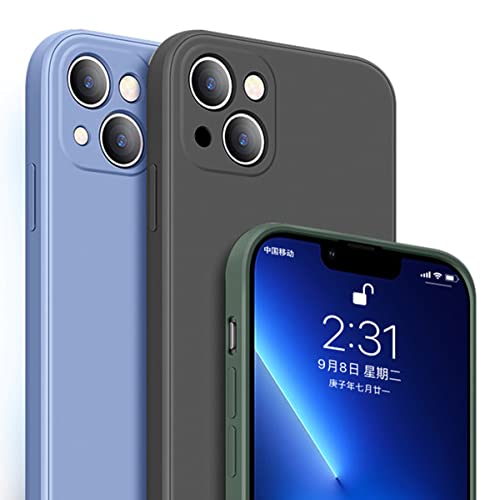 ZEZHOU Slim Silicone Case Compatible with iPhone 13 Mini, with Microfiber Liner, Shockproof Full Body Covered Ultra Thin Drop Protective Phone Case for iPhone 13 Mini 5.4", Pine Green