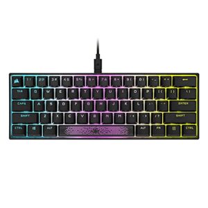 corsair k65 rgb mini 60% mechanical gaming keyboard - cherry mx speed - black (renewed)