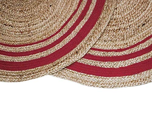 ROYAL ARTS & CRAFTS 2x3, 3x4, 3x5, 4x6, 5x7, 5x8, 6x9, 8x10, 9x12 Ft. Indian Hand Braided Jute Rug/ Ovel Double Border Area Kitchen Patio Entryway Indoor Outdoor Rug (2x3 Ft Ovel Rug)