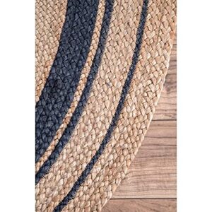 2x3, 3x4, 3x5, 4x6, 5x7, 5x8, 6x9, 8x10 Ft. Indian Hand Braided Rug/ Jute Ovel Rug/ Patio Rug/ Kitchen Rug/ Hallway Rug/ Entryway Rug/ Ovel Shape Double Border Rug (4x6 Ft Ovel Rug)