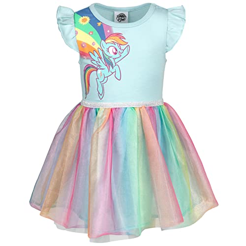 My Little Pony Rainbow Dash Toddler Girls Short Sleeve Dress Blue 2T