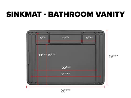 WeatherTech SinkMat – Waterproof Under Sink Liner Mat for Kitchen Bathroom – 28” x 19” Inches - Durable, Flexible Tray – Home undersink Organizer Must Haves, Black