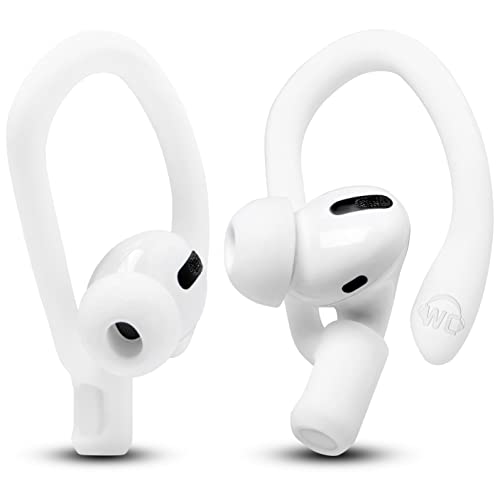 WC HookZ - Upgraded Over Ear Hooks for AirPods Pro & AirPods 1, 2 & 3-2 Size Pairs Included in Package, Unique Left & Right Hook, Does Not Fit with Glasses, Made by Wicked Cushions | Winter White