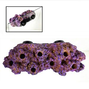 Magnetic Reef Coral Frag Rack Floating Rock Strong Magnets Strong N52 Magnets for 1/2" Glass (Coralline Purple)