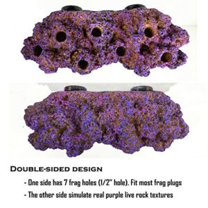 Magnetic Reef Coral Frag Rack Floating Rock Strong Magnets Strong N52 Magnets for 1/2" Glass (Coralline Purple)