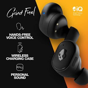 Skullcandy Grind Fuel In-Ear Wireless Earbuds with Wireless Charging, 40 Hr Battery, Skull-iQ, Alexa Enabled, Microphone, Works with iPhone Android and Bluetooth Devices - True Black/Orange