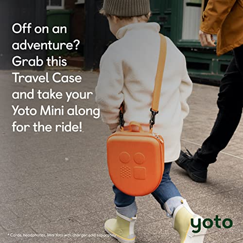 Yoto Mini Travel Case – Kids Accessory, Protective Hard-Shell Carrier with Adjustable Shoulder Strap, Holds Mini, Headphones and Up to 30 Audiobook Cards