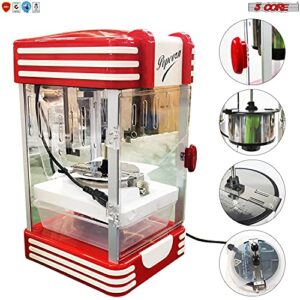 5 Core Popcorn Machine Popcorn Maker Machine used in Home Movie Theater Style Popcorn Popper 4 Oz Antique 300 Watts Big Grande Size POP 850