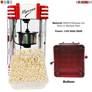 5 Core Popcorn Machine Popcorn Maker Machine used in Home Movie Theater Style Popcorn Popper 4 Oz Antique 300 Watts Big Grande Size POP 850