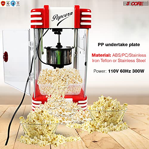 5 Core Popcorn Machine Popcorn Maker Machine used in Home Movie Theater Style Popcorn Popper 4 Oz Antique 300 Watts Big Grande Size POP 850