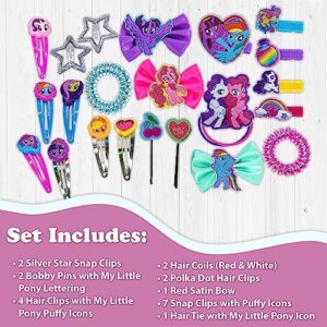 My Little Pony - Townley Girl Hair Accessories Kit|Gift Set for Kids Girls|Ages 3+ (22 Pcs) Including Hair Bow, Coils, Hair Clips, Hair Pins and More, for Parties, Sleepovers & Makeovers