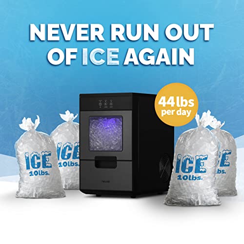 Newair 44lb. Nugget Countertop Ice Maker with Self-Cleaning Function, Refillable Water Tank, Perfect for Kitchens, Offices, Home Coffee Bars, and More