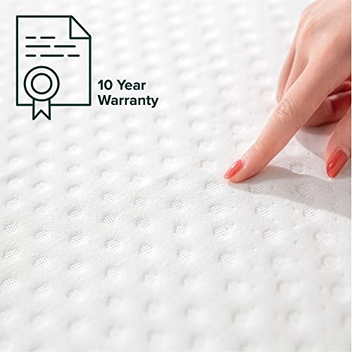 Zinus 10 Inch Green Tea Essential Memory FoamMattress/Bed-in-a-Box/AffordableMattress/CertiPUR-US Certified, King,White