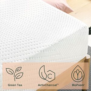 Zinus 10 Inch Green Tea Essential Memory FoamMattress/Bed-in-a-Box/AffordableMattress/CertiPUR-US Certified, King,White