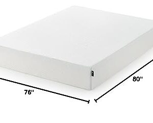 Zinus 10 Inch Green Tea Essential Memory FoamMattress/Bed-in-a-Box/AffordableMattress/CertiPUR-US Certified, King,White