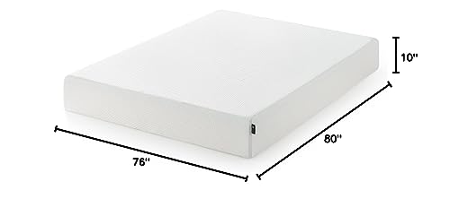 Zinus 10 Inch Green Tea Essential Memory FoamMattress/Bed-in-a-Box/AffordableMattress/CertiPUR-US Certified, King,White