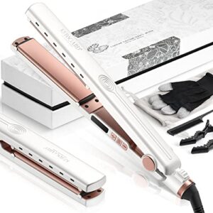 keragard hair straightener,1.25 inch flat iron for hair,professional negative iron flat iron with 22 adjustable temp,dual voltage flat iron,2-in-1 hair straightener flat iron