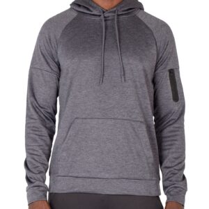 Layer 8 Men's Hoodie Performance Light Weight Tech Fleece Pullover Training Workout Athletic Sweatshirt Hooded Fitness Top (Small Basalt Hthr)