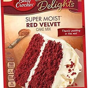 THREE (3) Cake Bundle Super Moist French Vanilla Cake, Super Moist Red Velvet Cake, Super Moist Strawberry Cake, Lot Set of 3 Items "There's Pudding in the mix!" Cake Mix .2 pack