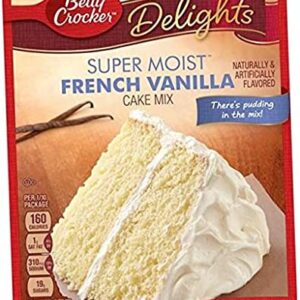 THREE (3) Cake Bundle Super Moist French Vanilla Cake, Super Moist Red Velvet Cake, Super Moist Strawberry Cake, Lot Set of 3 Items "There's Pudding in the mix!" Cake Mix .2 pack