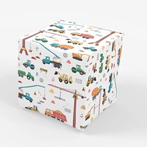 Stesha Party Heavy Duty Construction Gift Wrap Paper - Folded Flat 30 x 20 Inch (3 Sheets)