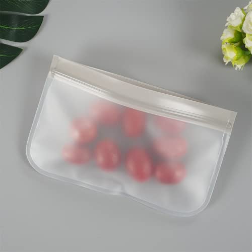 lwc 12 Pack Dishwasher Safe Reusable Storage Bags (6 Sandwich Bags, 6 Snack Bags, ), BPA Free Freezer Safe Leakproof Silicone and Plastic Free Lunch Bags Food Storage, 8.66'' x 7.76'' 8.66'' x 5.31''