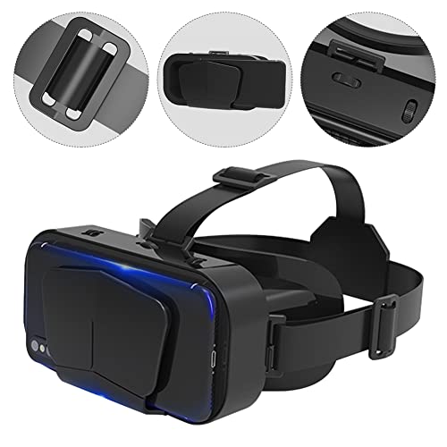 GEZICHTA 3D VR Glasses VR Virtual Reality Headset Support 360°Panorama Large Screen an-ti Bluelight Adjustable Pupil Distance Preven-t Fatigue Goggles for Movies Games VR Glasses (Black)