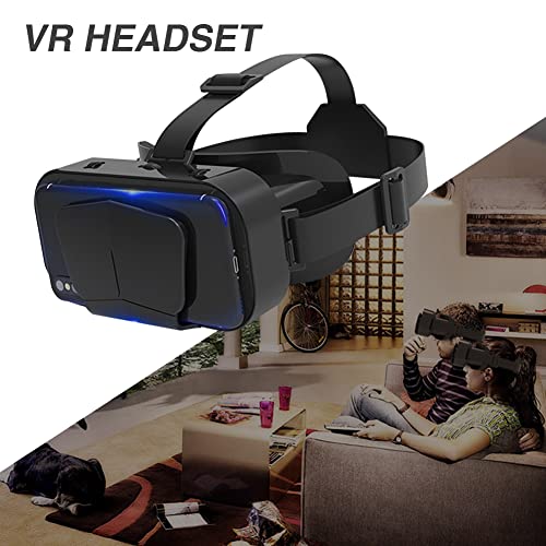 GEZICHTA 3D VR Glasses VR Virtual Reality Headset Support 360°Panorama Large Screen an-ti Bluelight Adjustable Pupil Distance Preven-t Fatigue Goggles for Movies Games VR Glasses (Black)