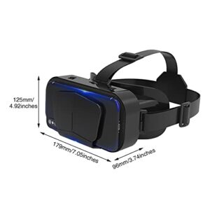 GEZICHTA 3D VR Glasses VR Virtual Reality Headset Support 360°Panorama Large Screen an-ti Bluelight Adjustable Pupil Distance Preven-t Fatigue Goggles for Movies Games VR Glasses (Black)