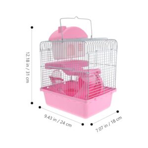 Hamster Cage, Small Castle Luxury Hamster Cage Small Animal Cage Laura Small Hamster Cage Enclosure Hamster Habitat 9.45 x 7.09 x 12.2 in & Includes All Accessories for Dwarf Hamsters, Guinea Pig