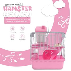 Hamster Cage, Small Castle Luxury Hamster Cage Small Animal Cage Laura Small Hamster Cage Enclosure Hamster Habitat 9.45 x 7.09 x 12.2 in & Includes All Accessories for Dwarf Hamsters, Guinea Pig