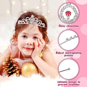 24 Pieces Girls Crystal Tiara Crown Rhinestone Tiara Headband Bling Crystal Princess Tiaras Silver Heart Crown Headband for Wedding Prom Birthday Party Hair Jewelry, 12 Styles