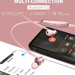 Mubiao Bluetooth Headphones Neckband 20Hrs Playtime V5.0 Wireless Headset Sport Noise Cancelling Earbuds w/Mic for Gym Running Compatible with iPhone Samsung Android