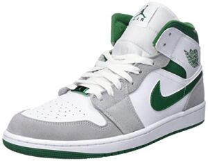 jordan mens air jordan 1 mid se dc7294 103 grey/pine green/white - size 11.5