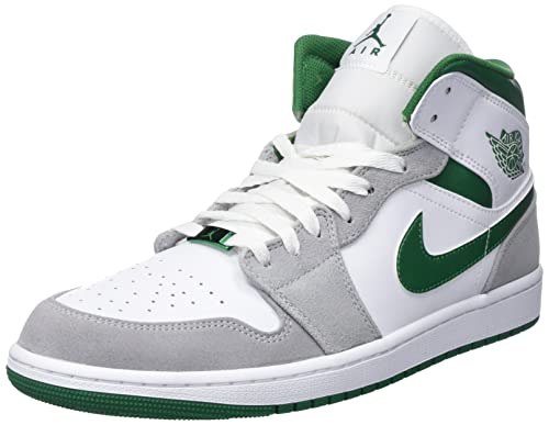 Jordan Mens Air Jordan 1 MID SE DC7294 103 Grey/Pine Green/White - Size 11.5