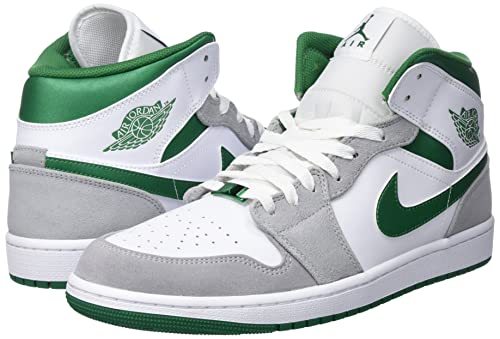 Jordan Mens Air Jordan 1 MID SE DC7294 103 Grey/Pine Green/White - Size 11.5