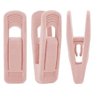 trgowaul light pink velvet hangers clips, pant hangers velvet clips, strong finger clips perfect for thin velvet hangers suit skirt pant clothes velvet hangers, velvet baby hangers clips