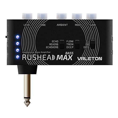 Valeton Rushead Max Bass USB Chargable Portable Pocket Bass Headphone Amp Carry-On Bedroom Plug-In Multi-Effects