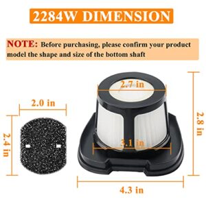 2284W 2390A Vacuum Replacement Filter for Bi-ssell Pet Hair Eraser Filter Hand Vacuum 2390 2389 2579, Compared to Part # 1614212 1614203 1614204 (2 Mesh Filter and 4 Foam Filter)