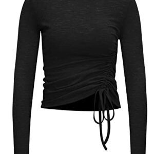 Athletic Tops for Women Long Sleeve Fitted (Black,L)