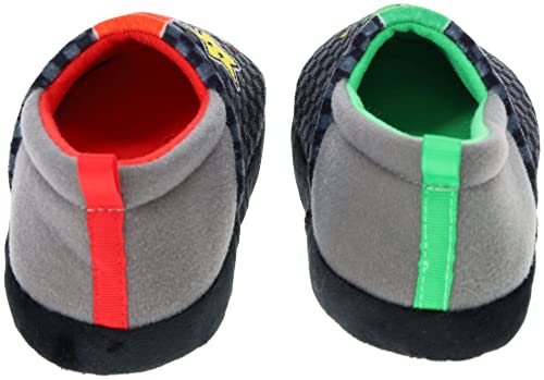 Super Mario Boys Slippers, Mario Kart Mismatched A-Line, Black, Size 12/13