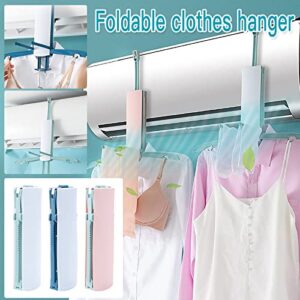 Jiajaja Portable Telescopic Folding Wall Hanging Clothes Drying Pole Convenient Indoor Outdoor Travel Drying Rack for Travel Creative Small Clothes Rail Hangers (Pink)