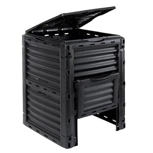 Garden Composter Bin Outdoor 80 Gallon(300L), Compost Container W/Easy Assembly, Lightweight, Aerating Compost Box for Kitchen Garden, Food Waste Recycling Composting Green