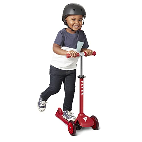 Flyer Glider Jr., Lean to Steer Toddler Scooter, Red, for Kids Ages 2-5 Years