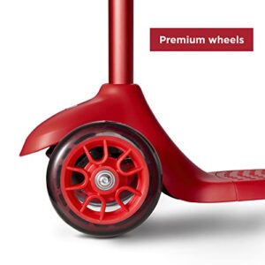 Flyer Glider Jr., Lean to Steer Toddler Scooter, Red, for Kids Ages 2-5 Years