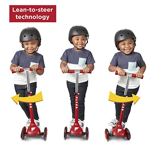 Flyer Glider Jr., Lean to Steer Toddler Scooter, Red, for Kids Ages 2-5 Years