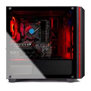 Skytech Gaming Chronos Mini Gaming Computer PC Desktop - Intel Core-i3 10100F 3.6GHz, GTX 1650 4G, 500GB SSD, 8G 3000, RGB Fans, AC WiFi, Windows 10 Home 64-bit,Black