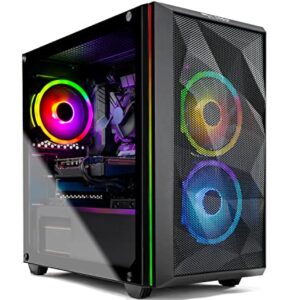 Skytech Gaming Chronos Mini Gaming Computer PC Desktop - Intel Core-i3 10100F 3.6GHz, GTX 1650 4G, 500GB SSD, 8G 3000, RGB Fans, AC WiFi, Windows 10 Home 64-bit,Black